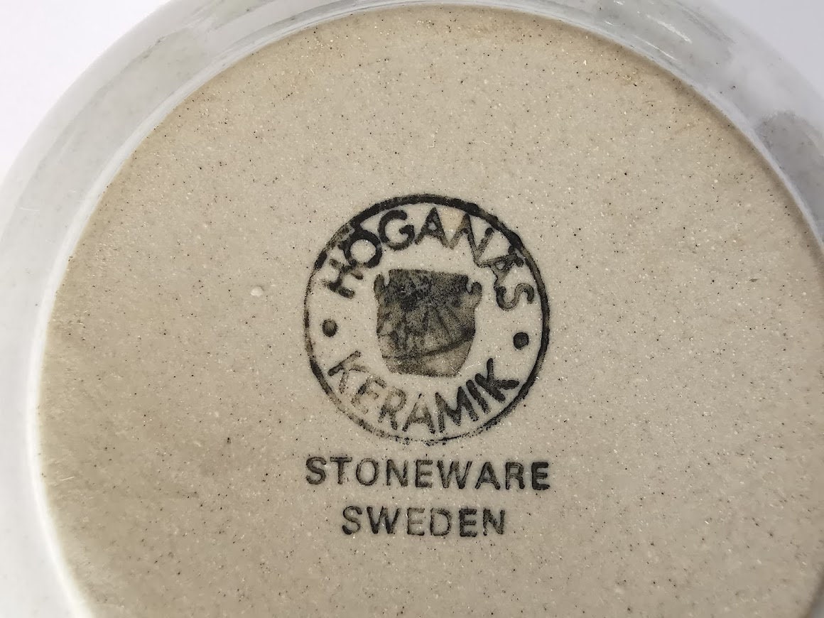 Set of 4 Vintage Hoganas Keramik, Sweden Park Green Cups With Saucers ...