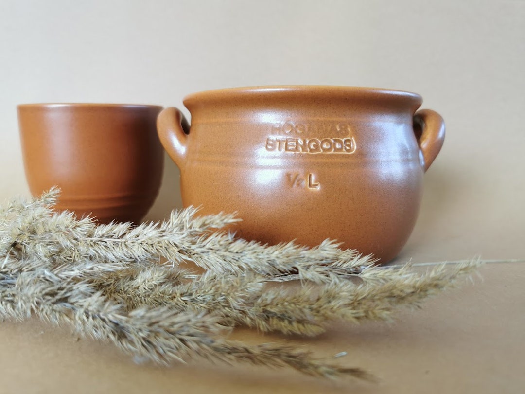 Set of 2 Swedish Hoganas Keramik AB Vintage Goods. Brown Stoneware ...