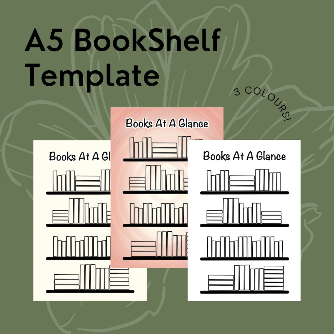 A5 Digital Bookshelf Template - Etsy