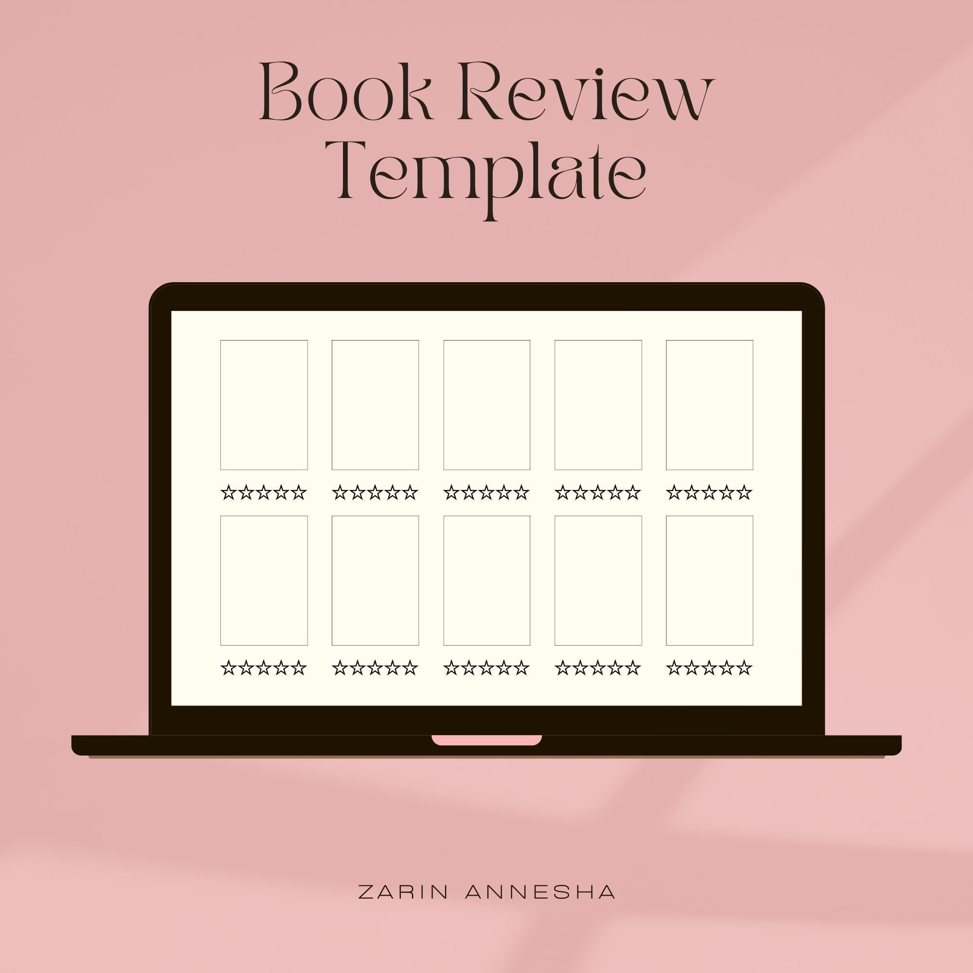 Digital and Printable Book Review Template - Star Rating Option | Zarin ...
