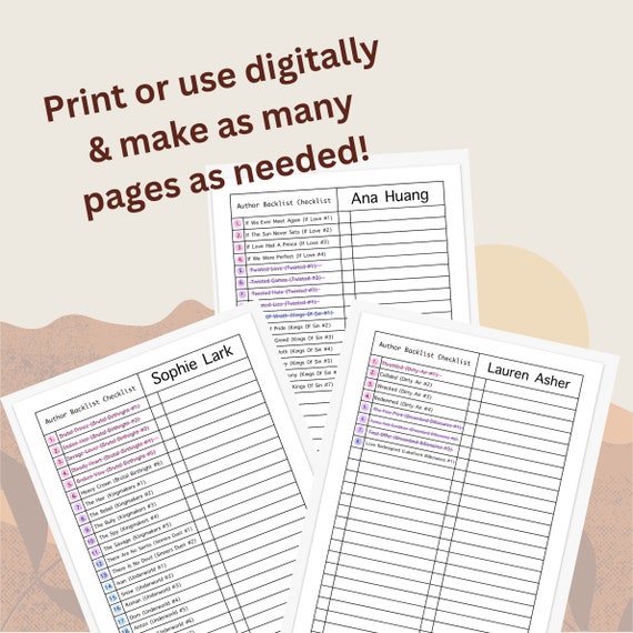 Author S Purpose Checklist