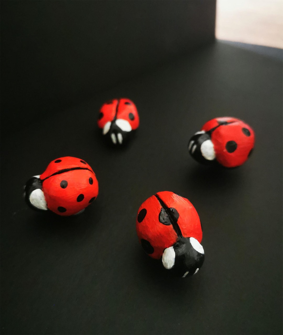 Magnet Ladybugs, Ladybug: Clay Magnet for Fridge, Decorative, Handmade ...