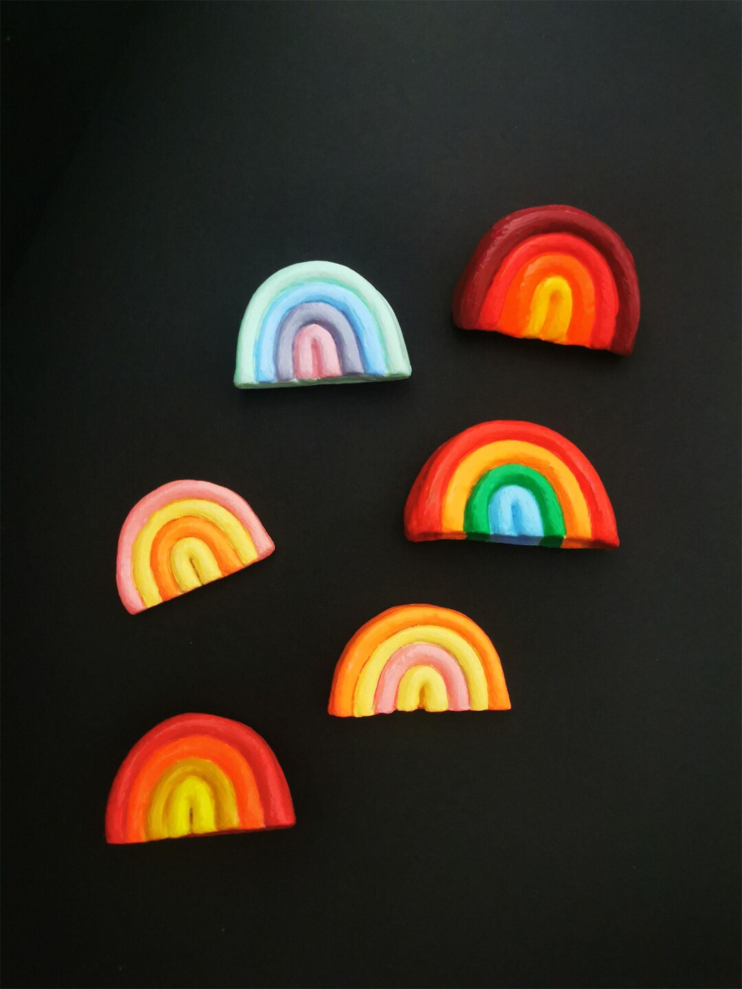 Rainbow Magnet, Rainbow: Clay Magnet for Fridge, Decorative, Handmade ...