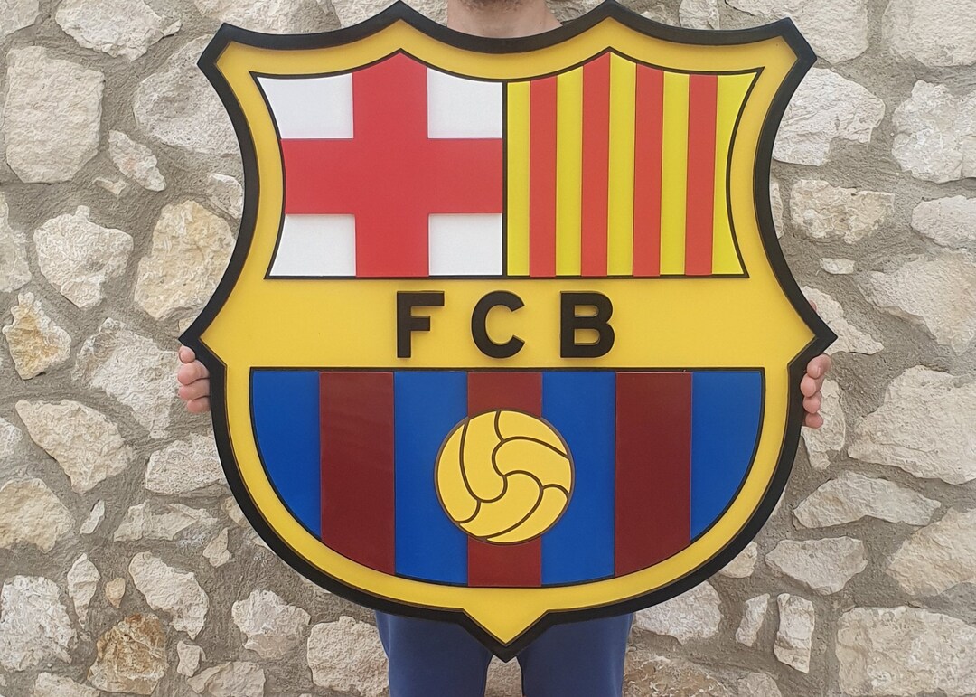 Barcelona Wooden Logo,3d Barça Logo,barcelona Wooden Logo,barcelona ...