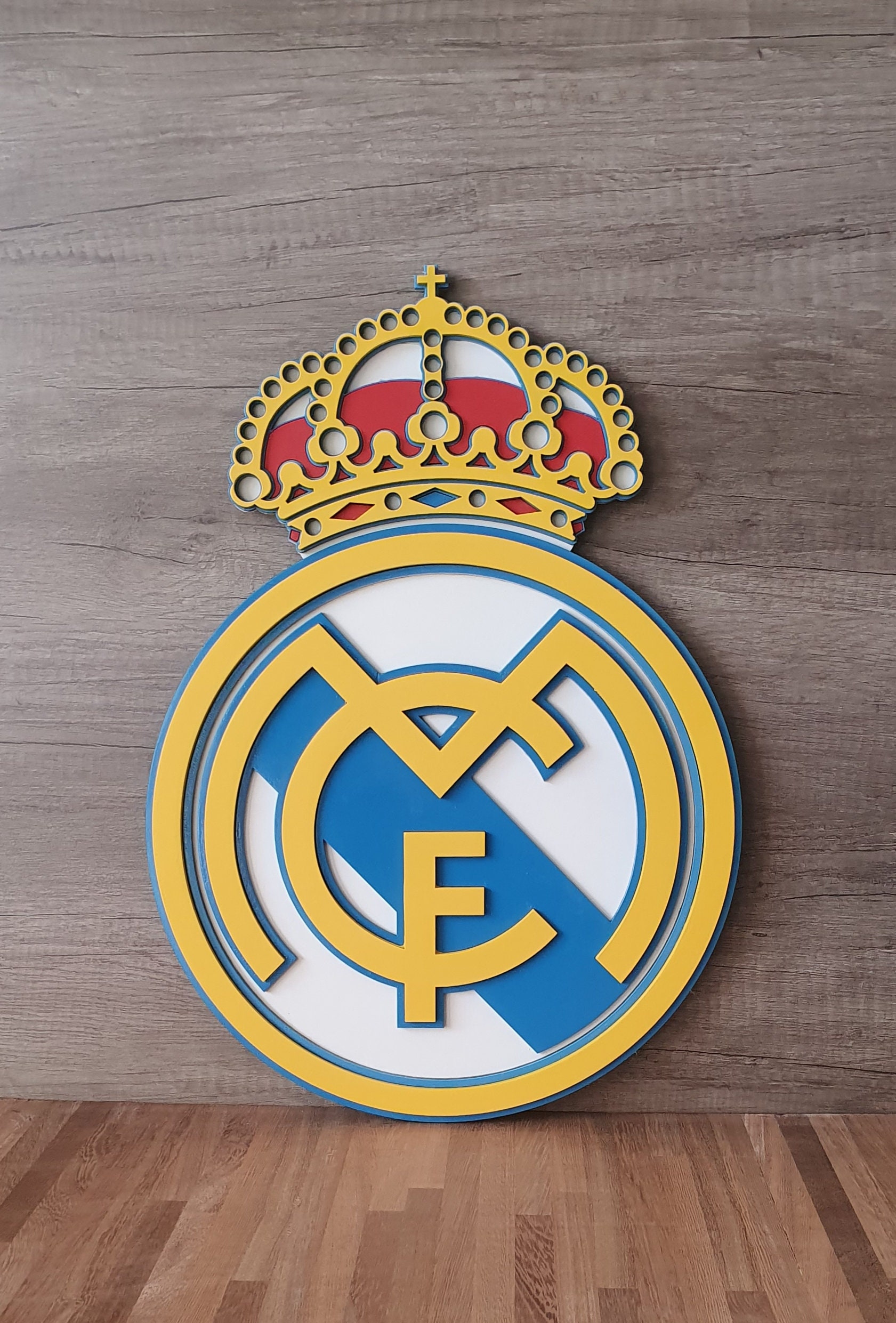 Real Madrid Wooden Logo Real Madrid Sign Real Madrid - Etsy