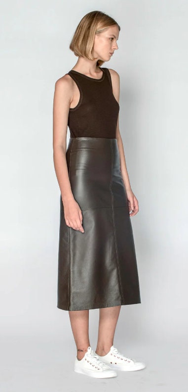 Women Leather Skirt, Brown Leather Skirts, Long Leather Skirts for Classy Looks - Etsy