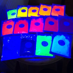 Neon Pigment Powder Mix of Bright Colours, Do It Yourself, Neon Paint ...