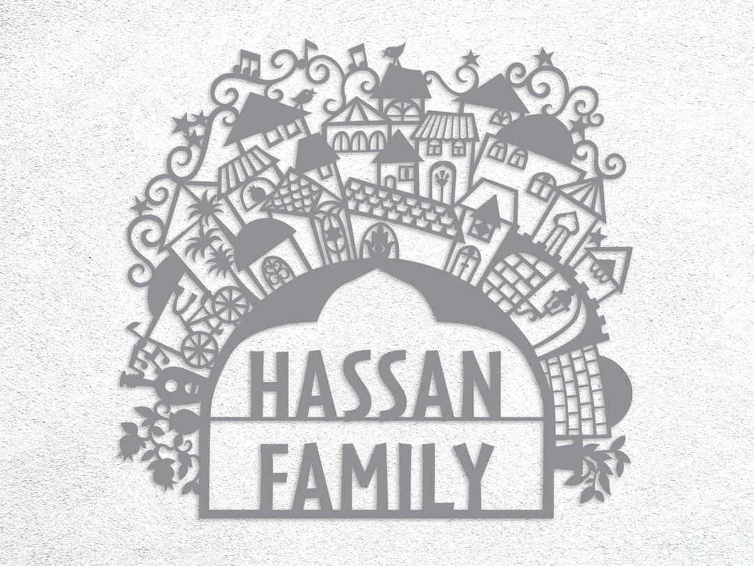 Mediterranean Old City Sign | Custom Metal Art | Personalized Name ...