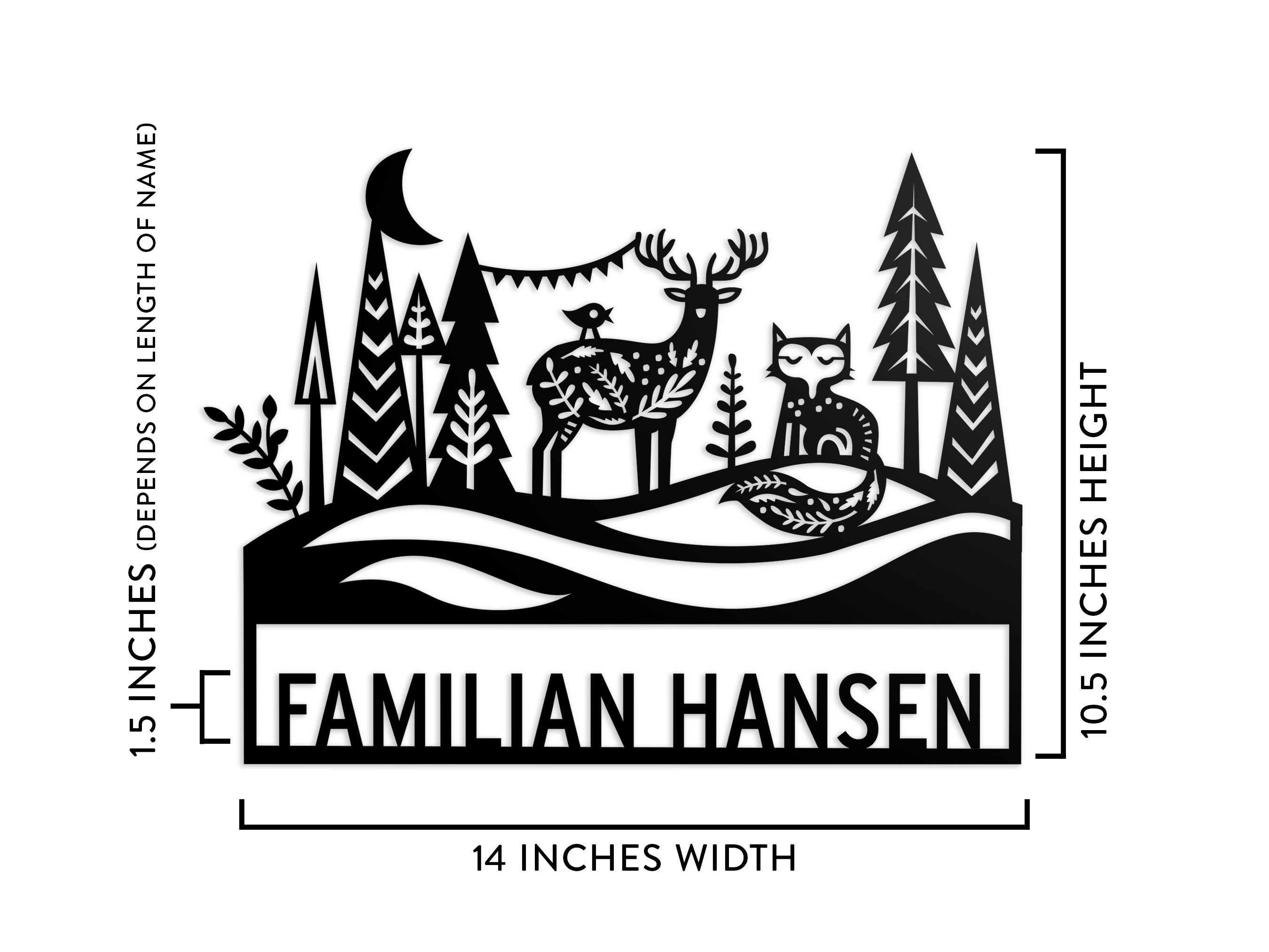 Forest Friends Sign Custom Metal Art Personalized Name Wedding ...