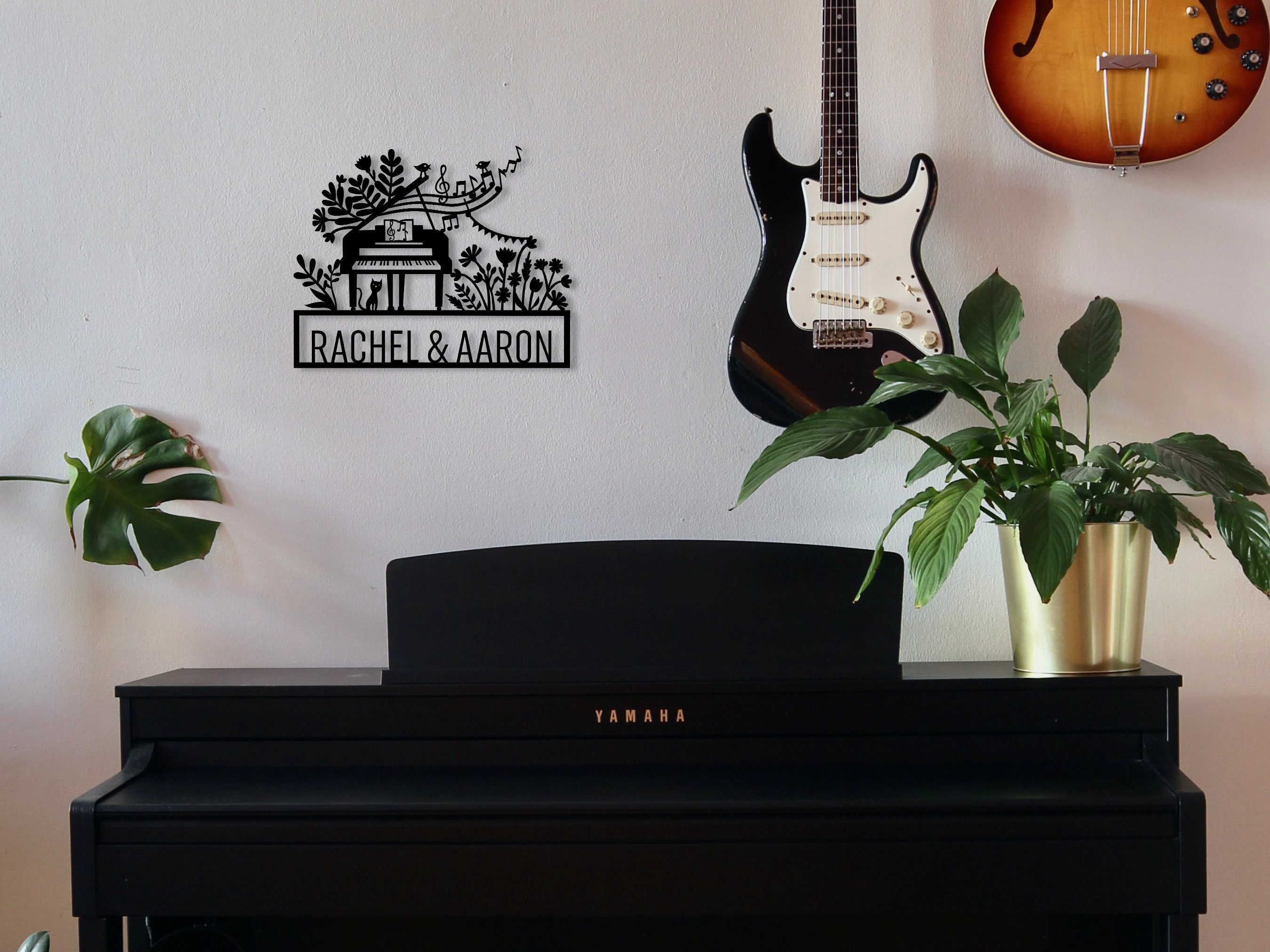 Musical Piano Sign | Custom Metal Art | Personalized Name | Wedding ...
