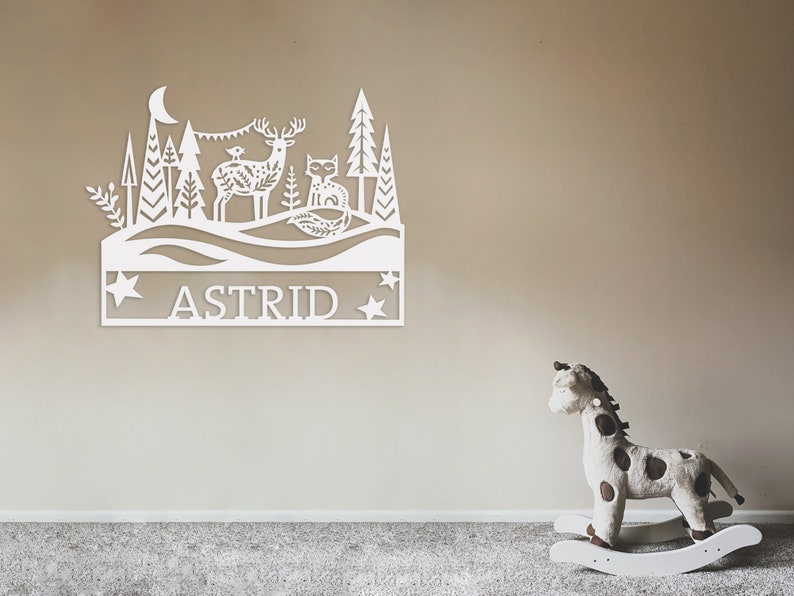 Forest Friends Sign Custom Metal Art Personalized Name Wedding ...