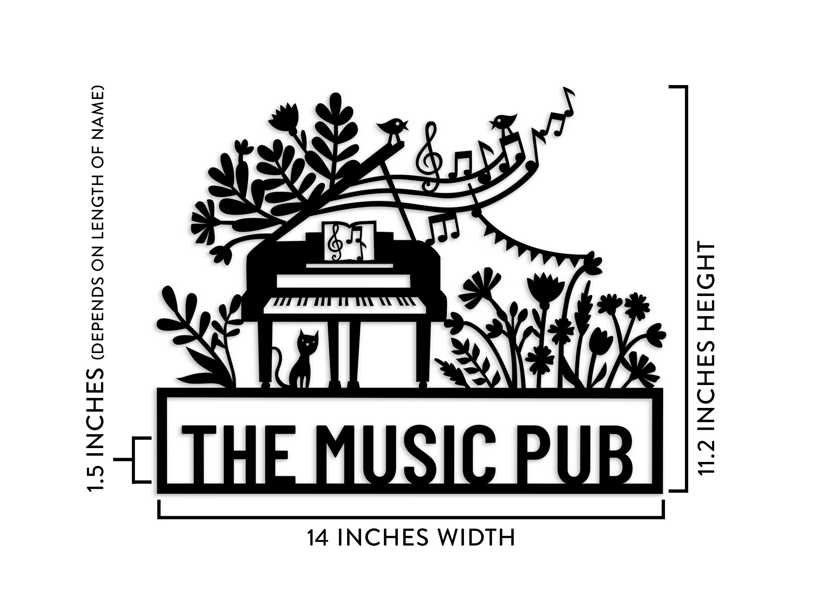 Musical Piano Sign | Custom Metal Art | Personalized Name | Wedding ...