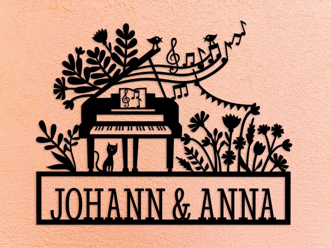 Musical Piano Sign | Custom Metal Art | Personalized Name | Wedding ...