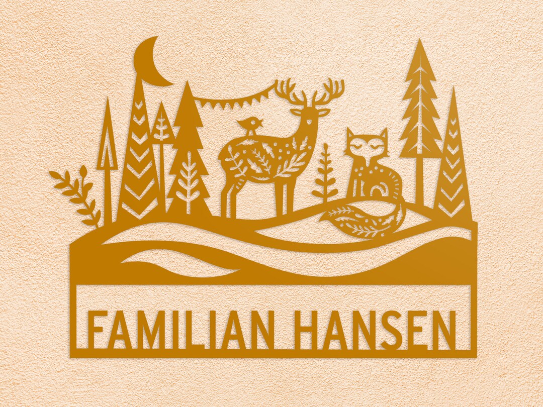Forest Friends Sign Custom Metal Art Personalized Name Wedding ...