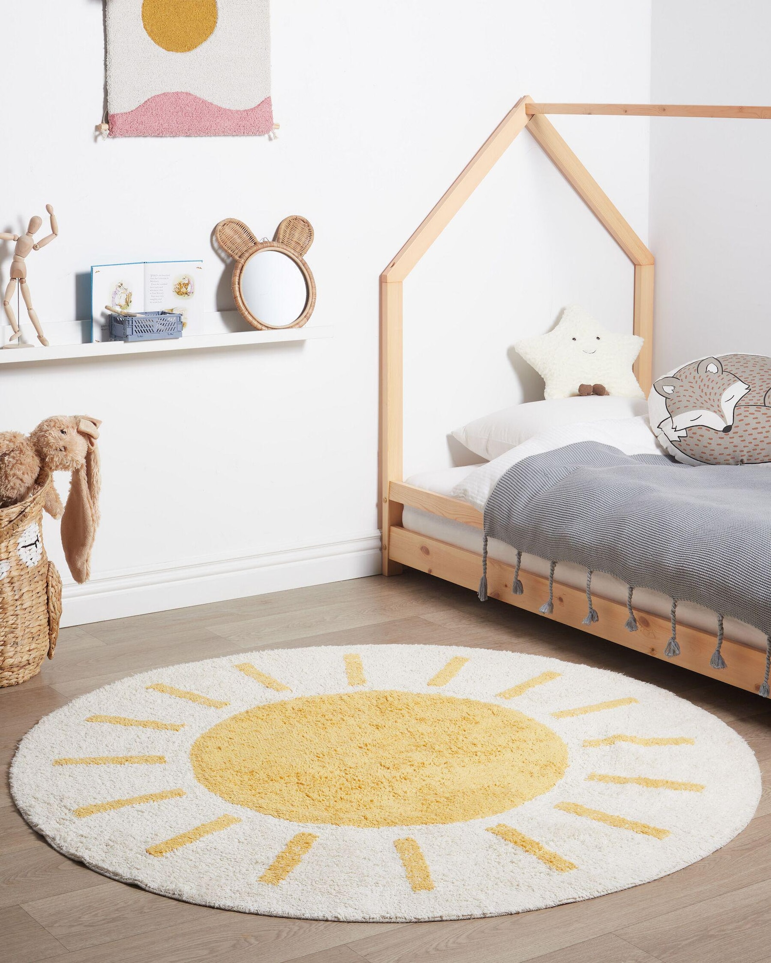 Round Colorful Rug for Girls Room | Soft Cotton Round Rug | Circle Rug ...