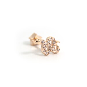14K Solid Gold Snake Piercing Minimalist Tragus Piercing - Etsy