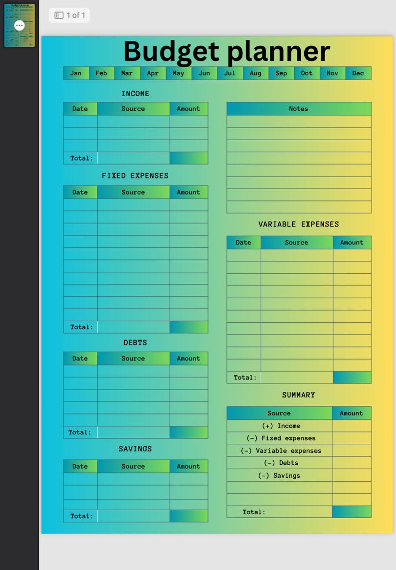 Digital Budget Planner - Etsy