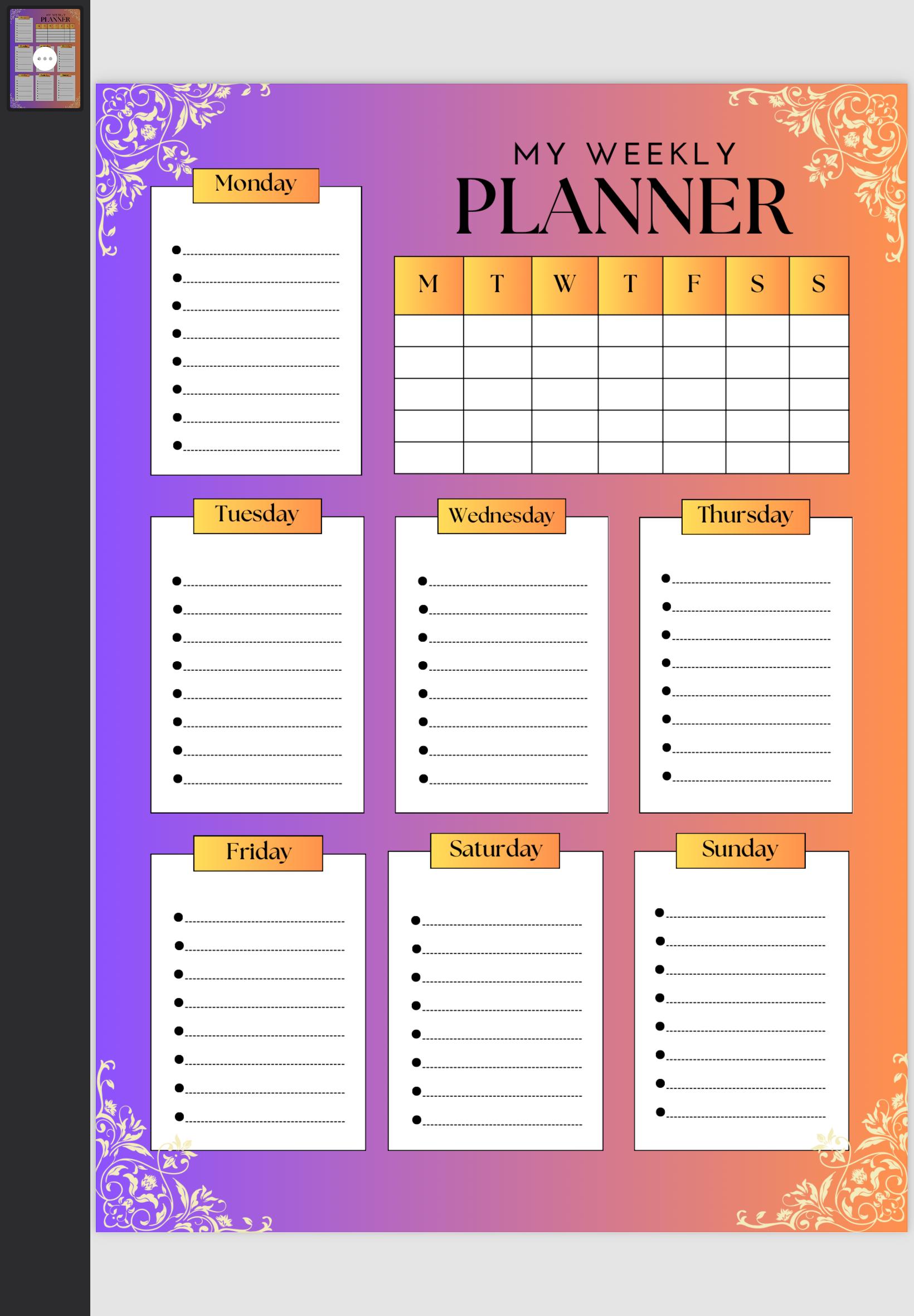 Digital Weekly Planner - Etsy