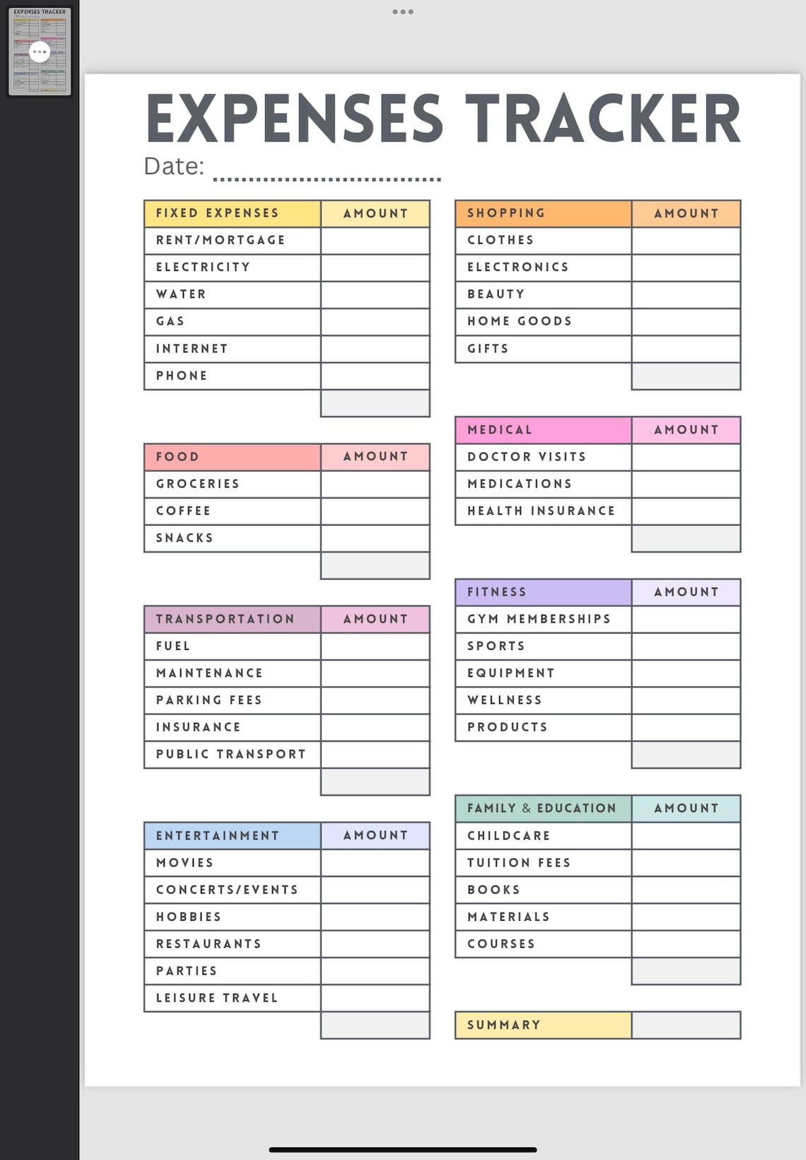 Digital Expenses Tracker - Etsy