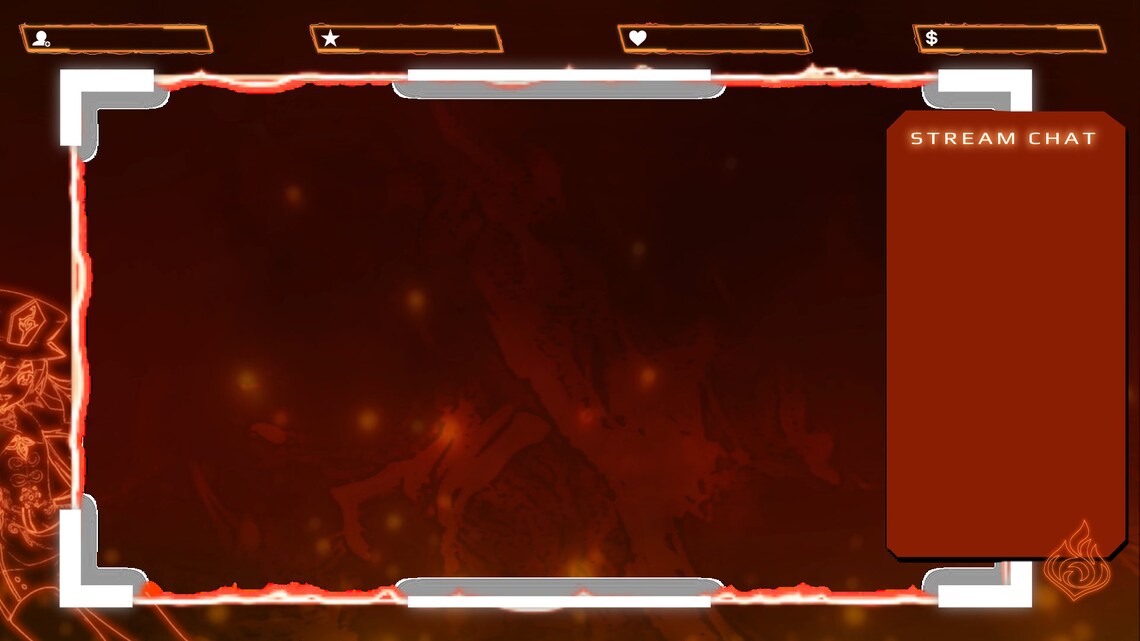 Genshin Impact Hu Tao Animated Stream Overlay for Facebook, Stinger ...