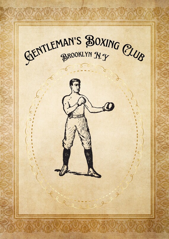 A4 Vintage Gentleman's Boxing Club Digital Print - Etsy
