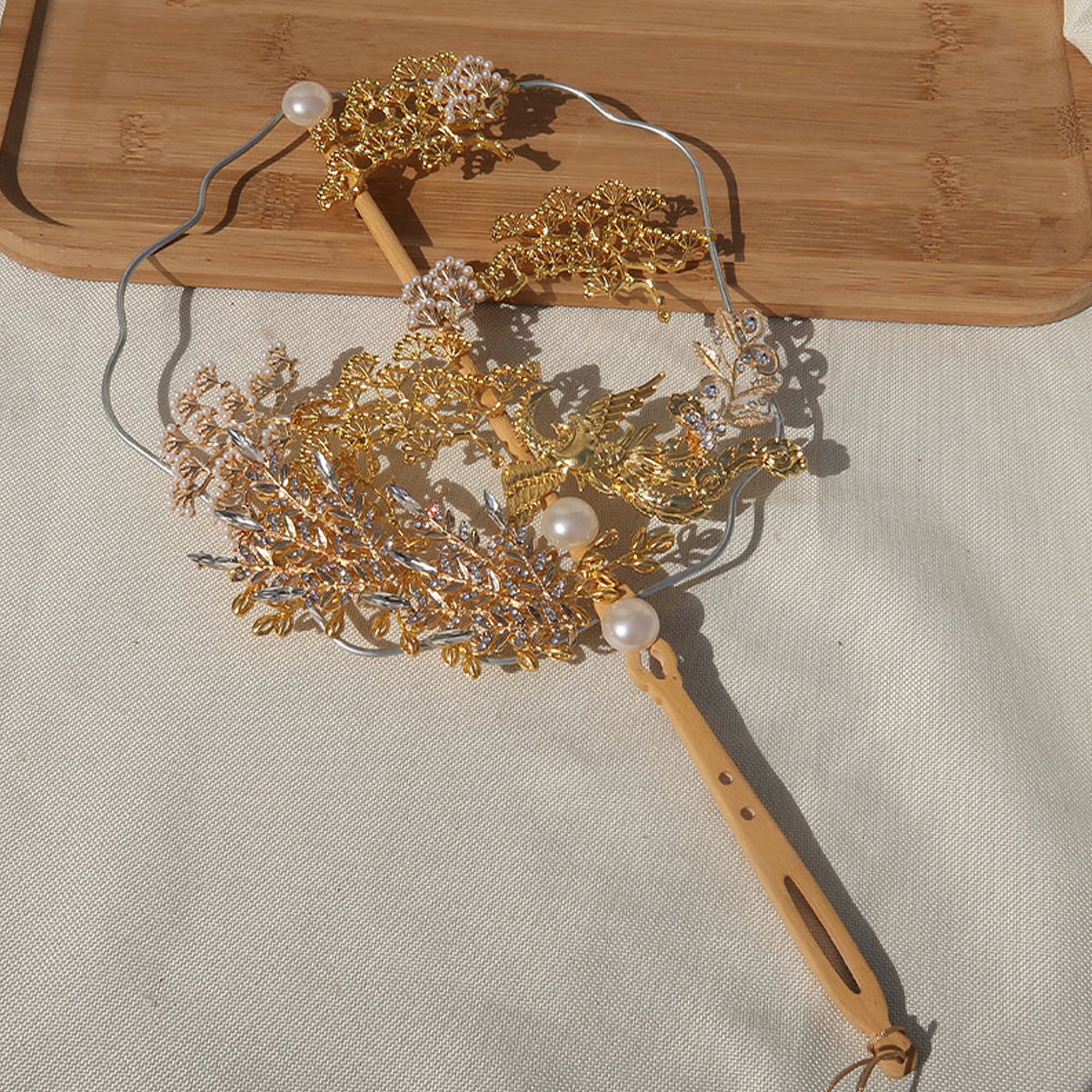 Chinese Wedding Group Fan, Golden Wedding Group Fan, Bridal Fan Bouquet ...