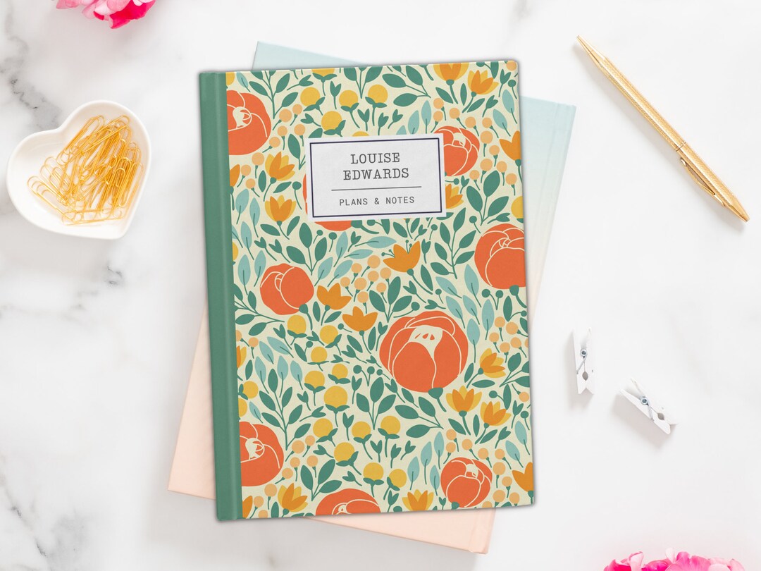 Journals & Notebooks, Peonies Art Print, Personalized Notebook, Custom ...
