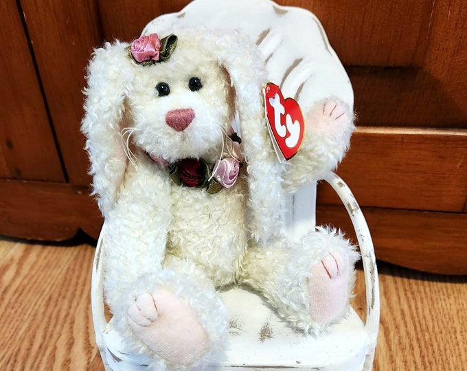 TY Farmhouse Rabbit Vintage White Bunny Plush Stuffed Animal - Etsy