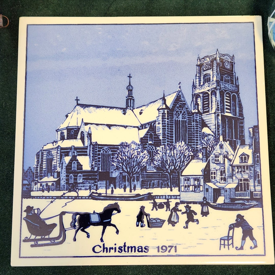 Carrelage de Delft vintage Noël 1971 Église Saint-Laurent - Etsy France