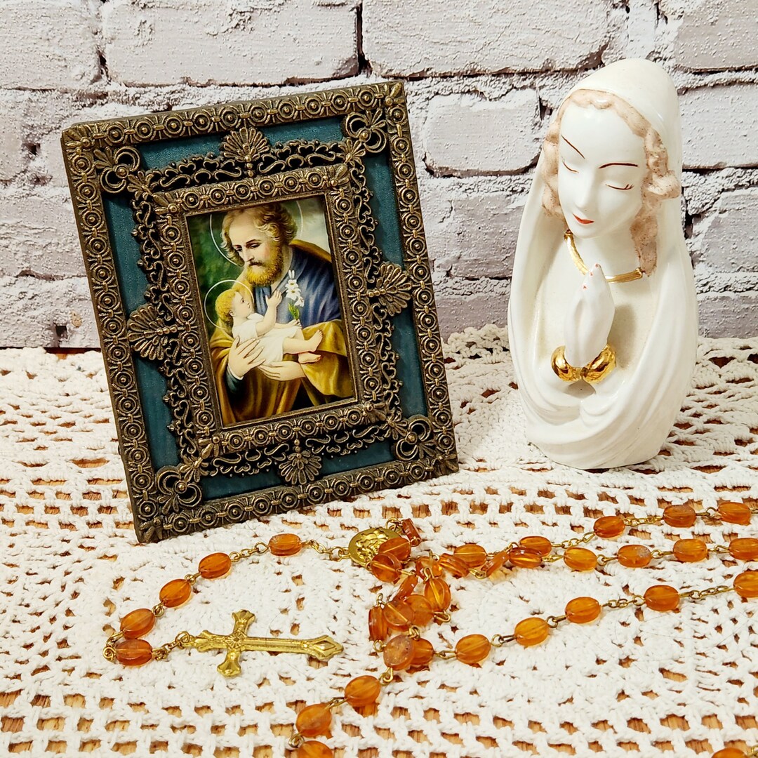 Beautiful Vintage Frame With St. Joseph - Etsy