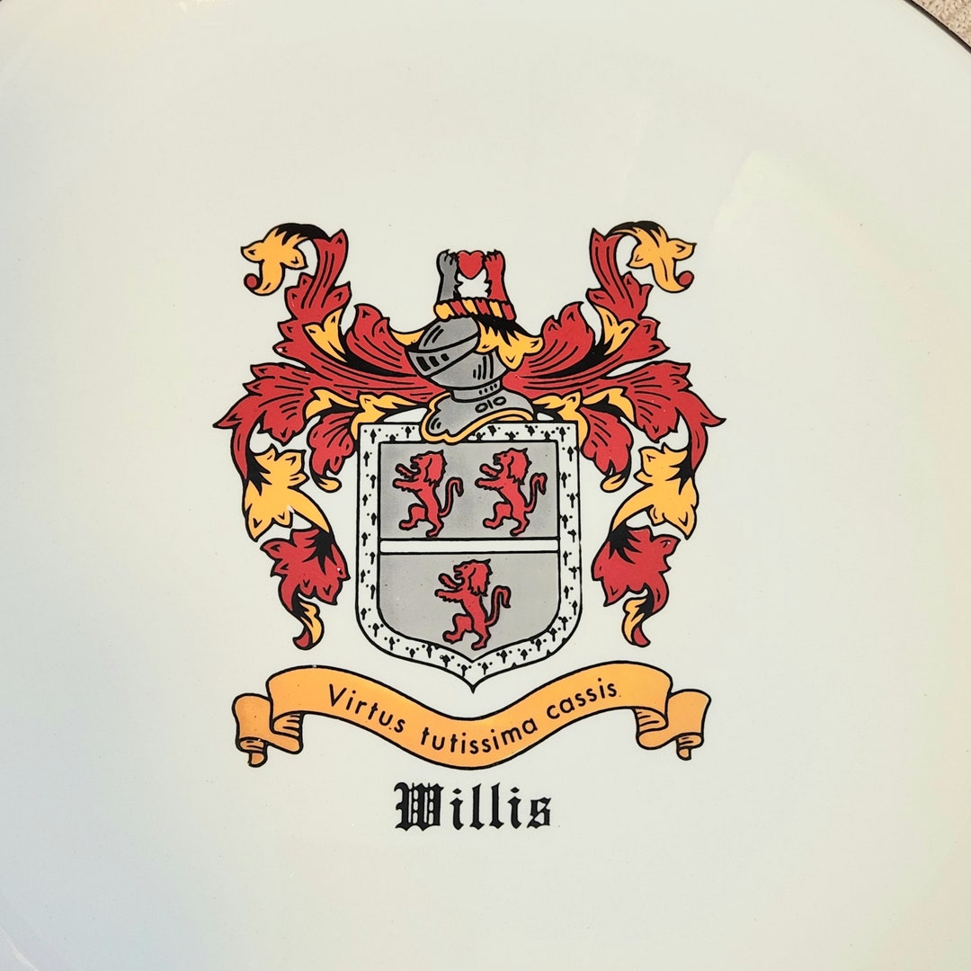 Willis Coat of Arms Family Crest Midcentury Modern Salem Plate ...