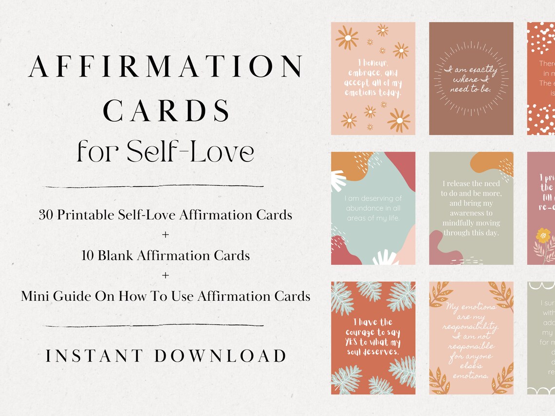 Printable Self Love Affirmation Cards Printable Affirmations - Etsy