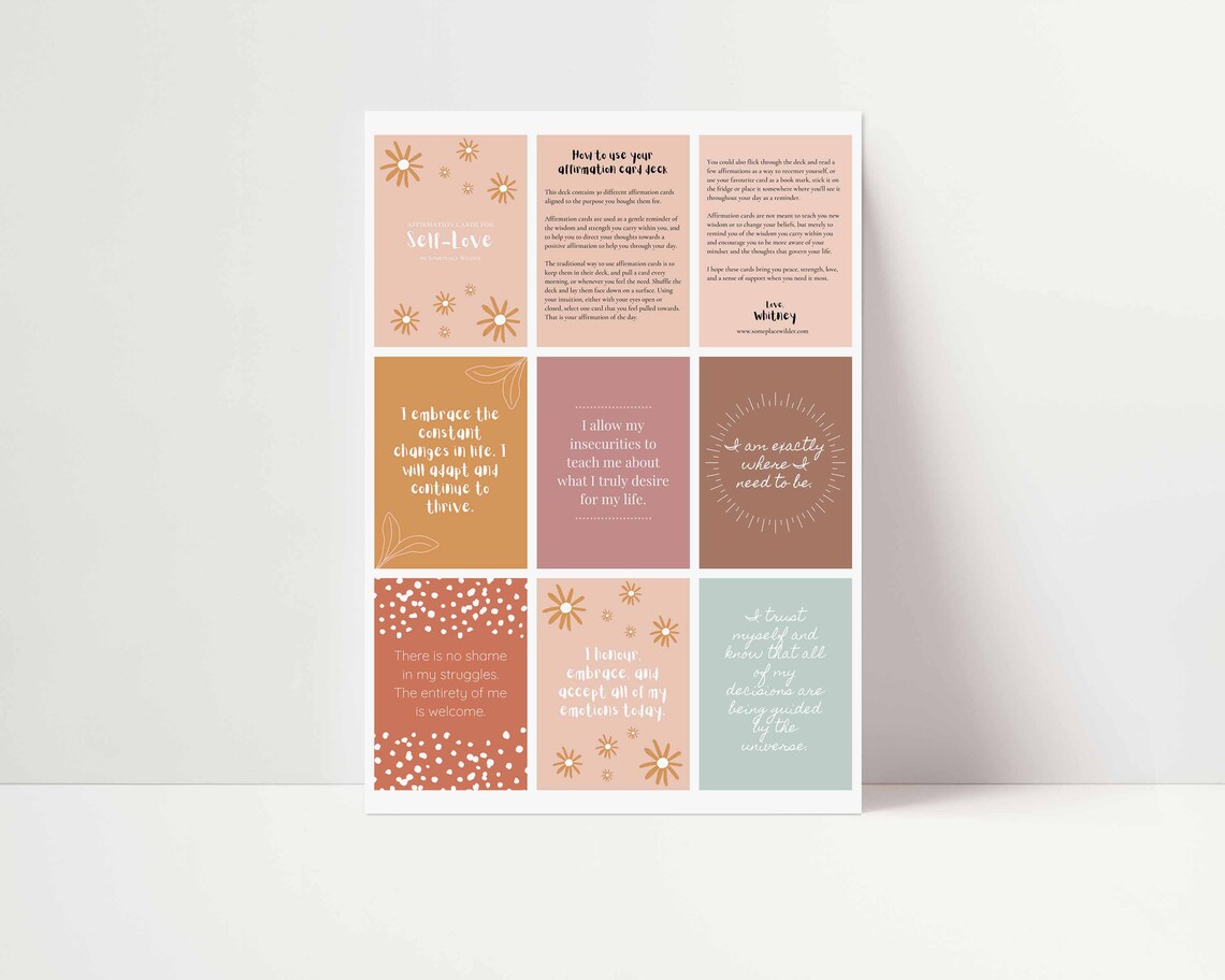 Printable Self Love Affirmation Cards Printable Affirmations - Etsy