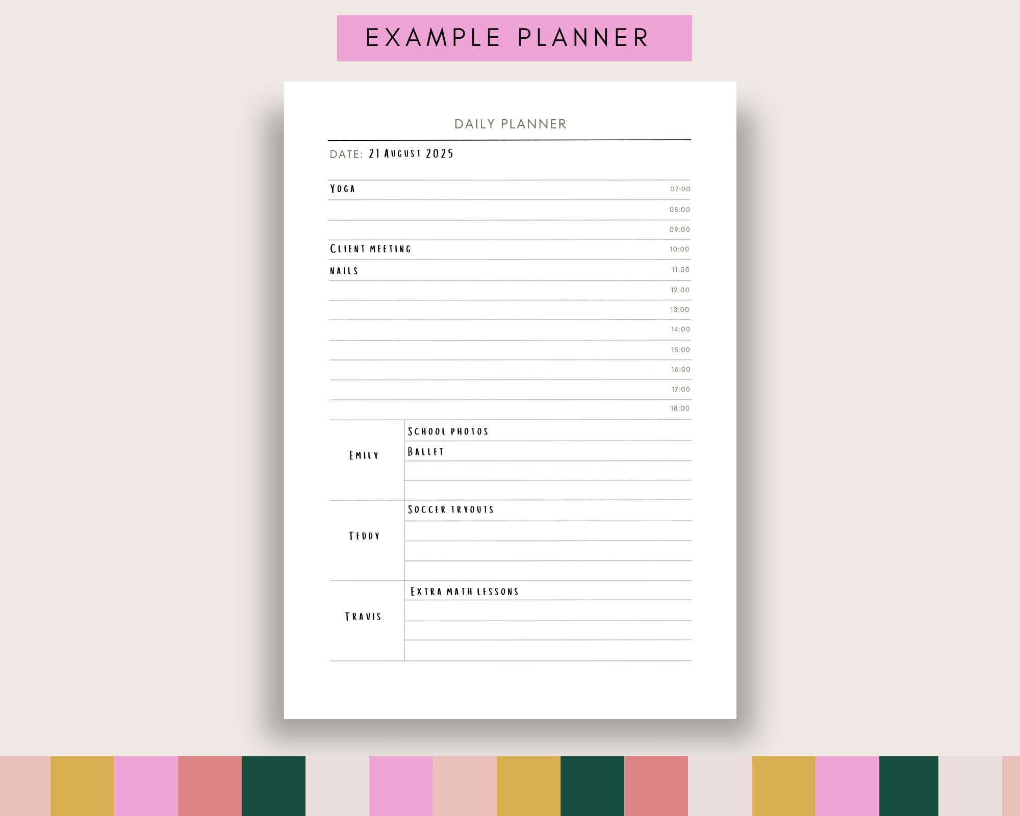 Daily Planner Template | Daily Planner for Moms | Moms Planner | Mom ...