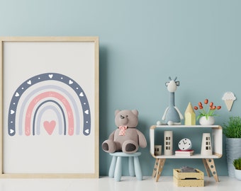 Printable Rainbow Art Print for Kids Room, Nursery, Kids Decor - Etsy