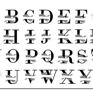 Floral Split Letters A-Z SVG Floral Initial Letter SVG - Etsy