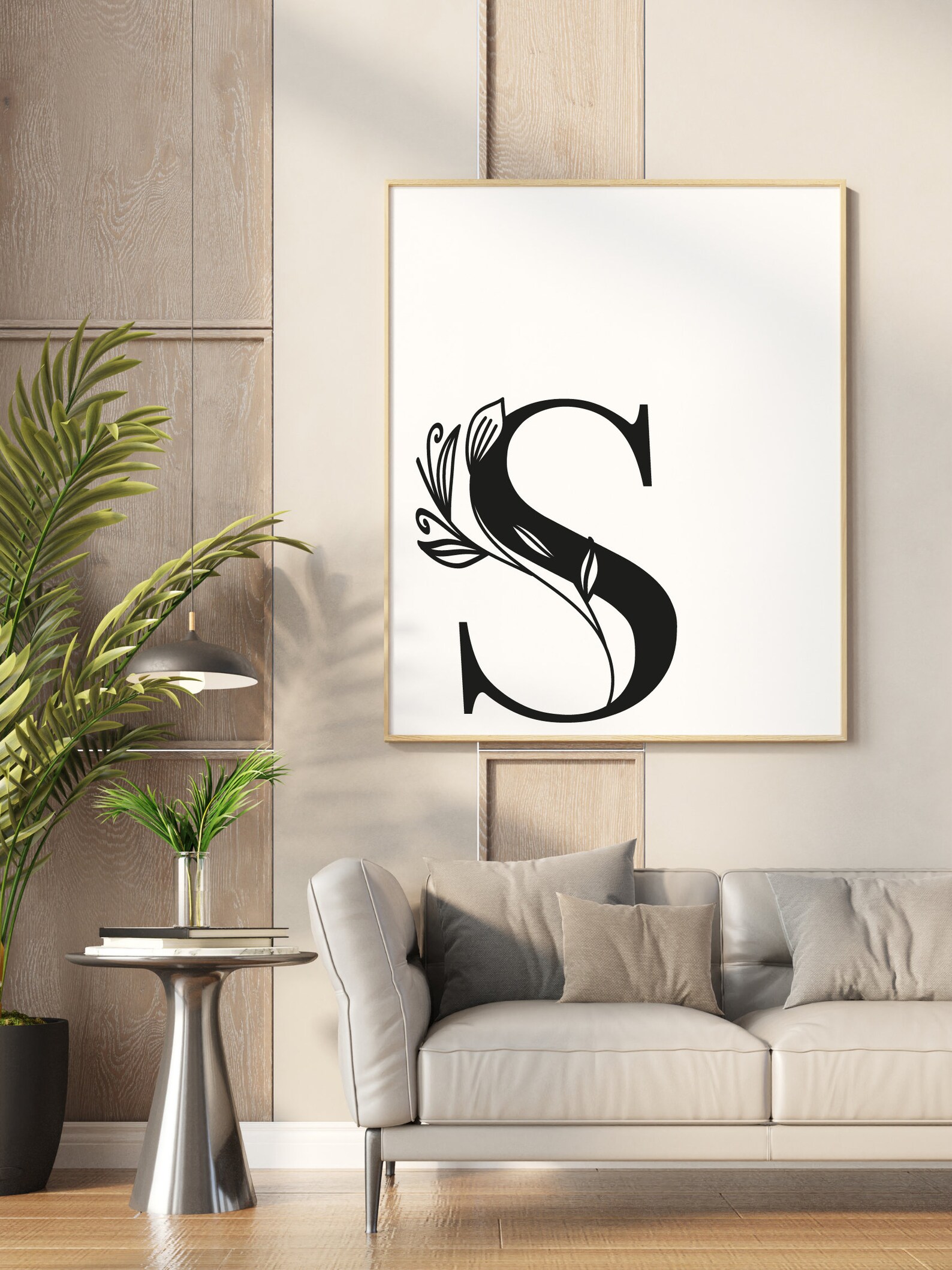 Floral Split Letters A-Z SVG, Floral Initial Letter SVG, Floral Wedding ...