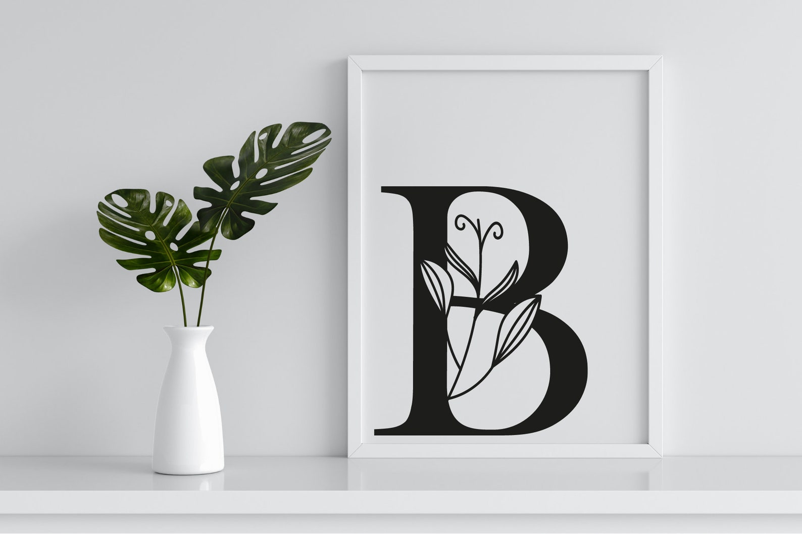 Floral Split Letters A-Z SVG, Floral Initial Letter SVG, Floral Wedding ...