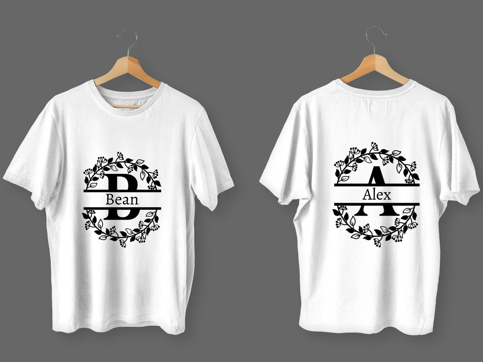 Floral Split Letters A-Z SVG, Floral Initial Letter SVG, Alphabet ...