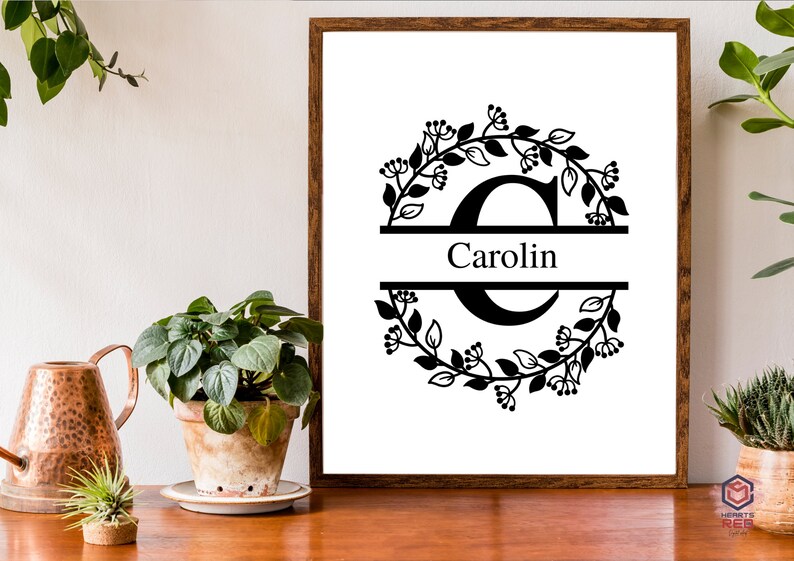 Floral Split Letters A-Z SVG Floral Initial Letter SVG - Etsy