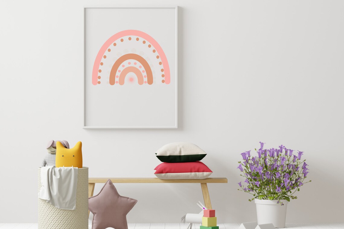 Boho Wall Art, Rainbow Print, Printable Wall Art, Rainbow Wall Art ...