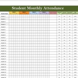 Student Attendance Tracker Template: Editable Google Sheet - Etsy