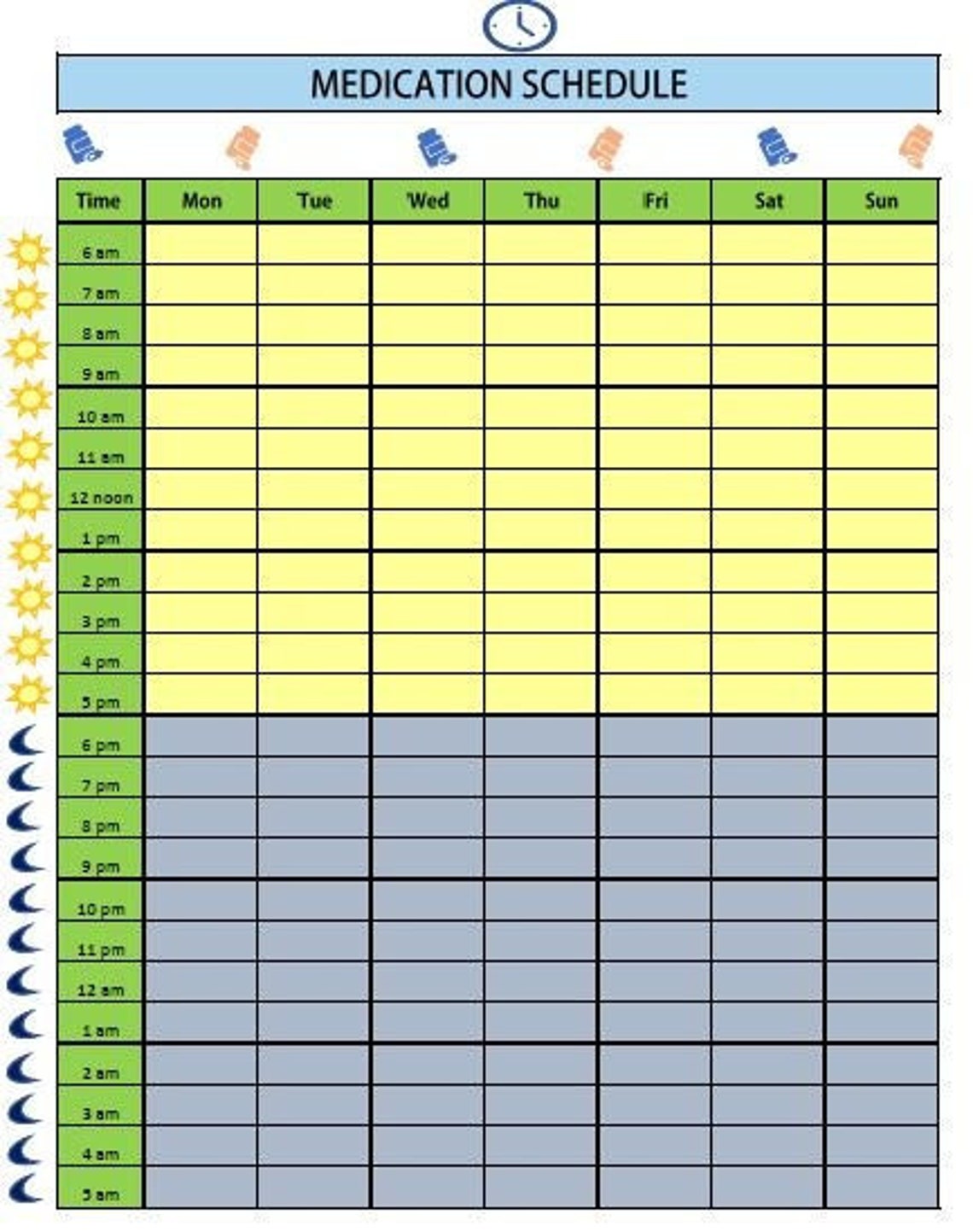 Printable Medication/*pill Schedule Planner* for Your Prescriptions or Supplements - Etsy