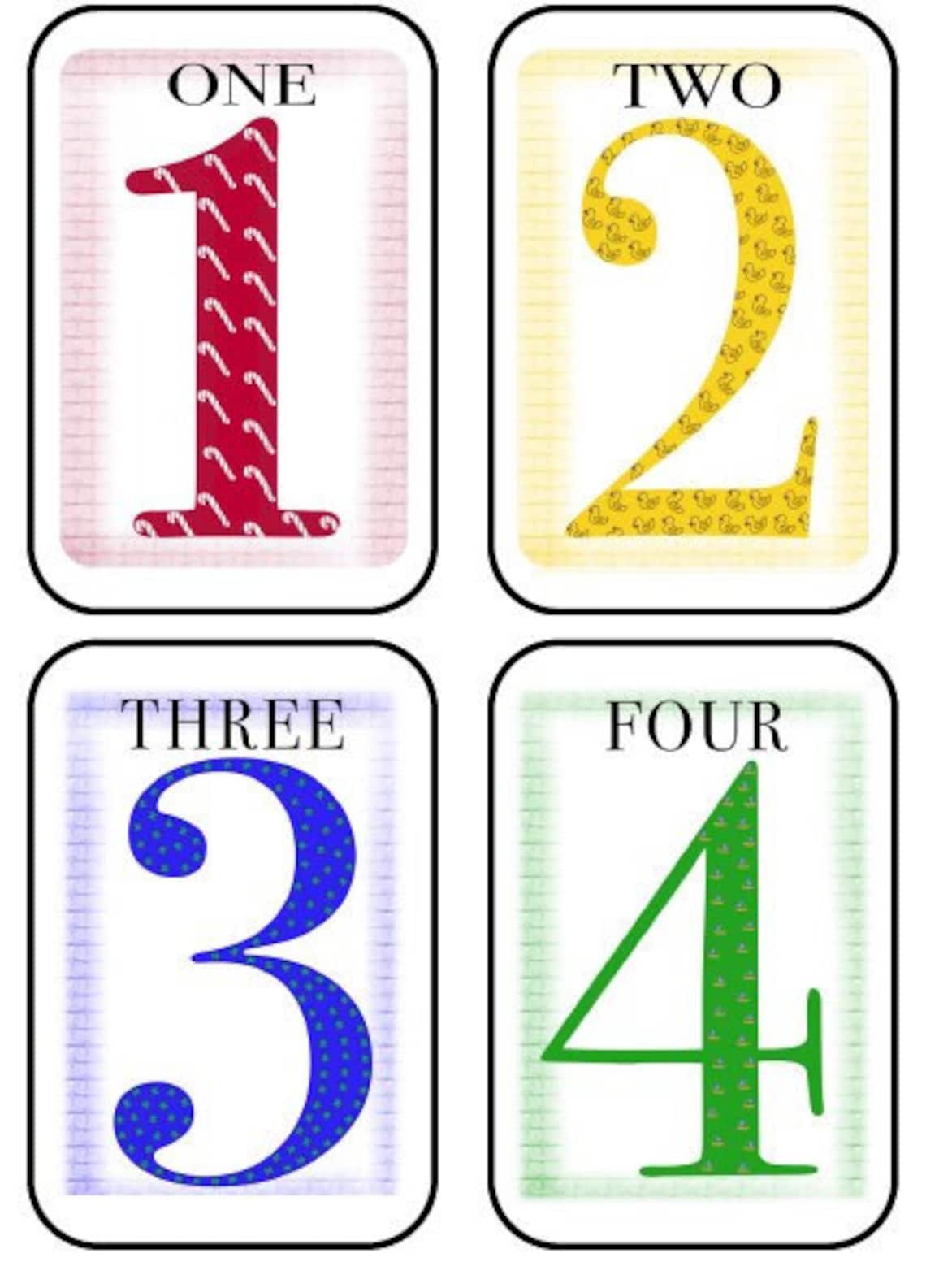 Number Flash Cards 1-10 Preschool Instant Download - Etsy
