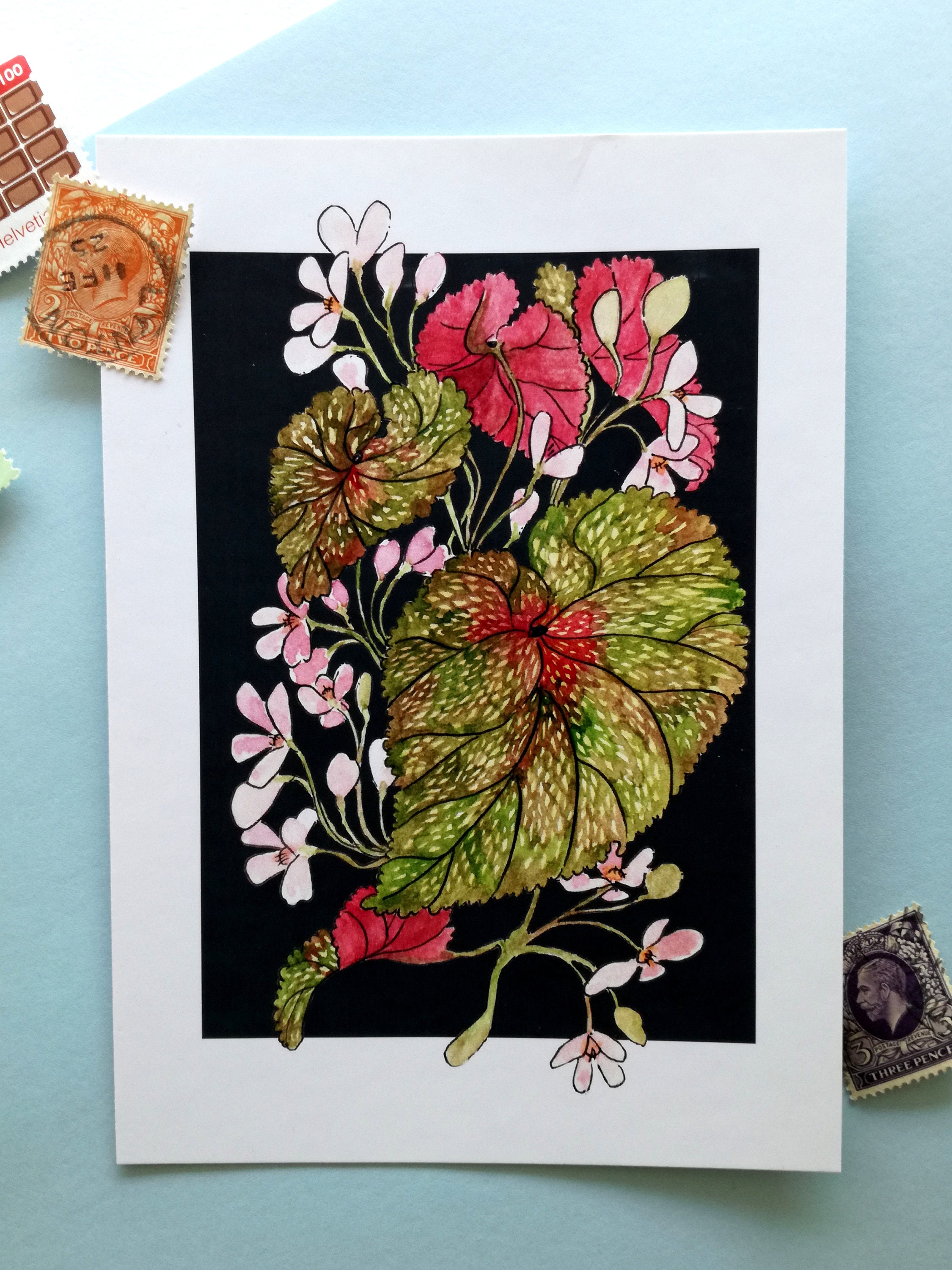 Flower Postcard Set - 3 A6 Flower Illustration Prints - Etsy