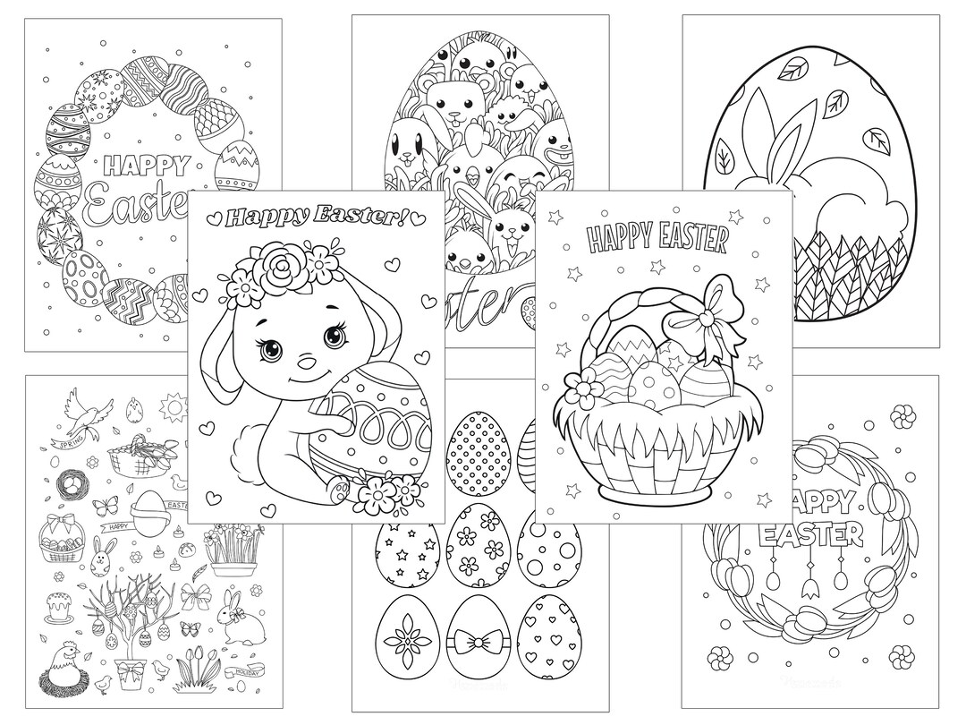 20 Printable Easter Colouring Pages, Easter Coloring Book, Kids ...