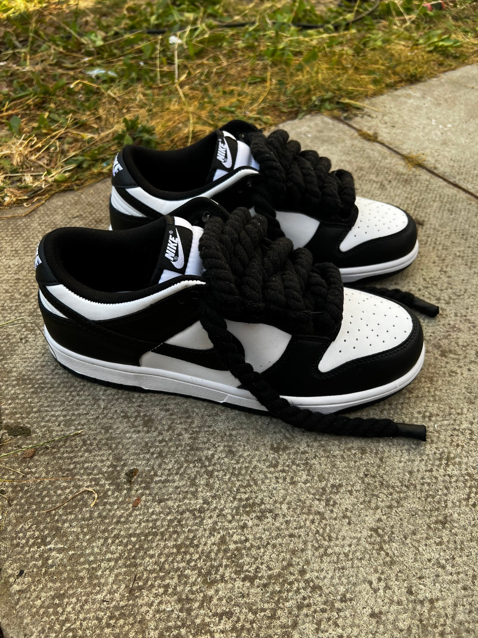 Custom Dunks Rope Lace White And Black Dunks Rope Lace Etsy