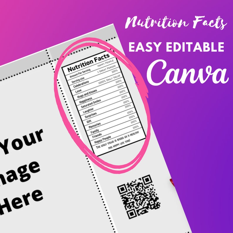 Chip Bag Template Blank Editable Canva Template Nutritional - Etsy