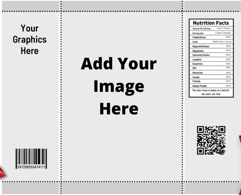 Chip Bag Template Blank Editable Canva Template Nutritional - Etsy