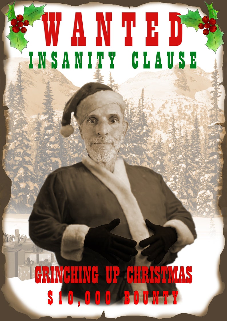 Santa Personalised Wanted Poster for the Family Grinch - Etsy UK